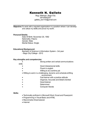 Educational Background In Resume