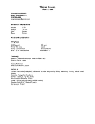 Resumeupdatedwayne | ODT