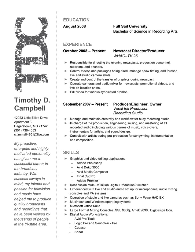 Tim Campbell Resume | PDF