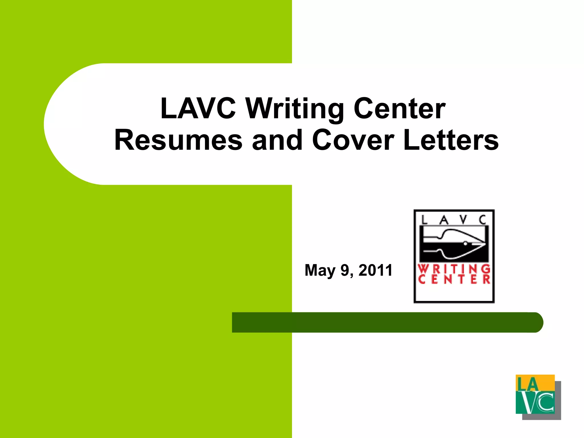 Resume and Cover Letters | PPT