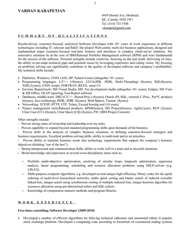 Resume Vardan Karapetian Updated | PDF