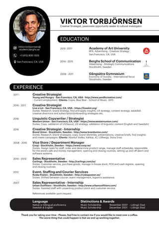 Resume - Viktor Torbjornsen | PDF