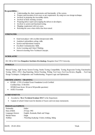 Resume vivek | PDF