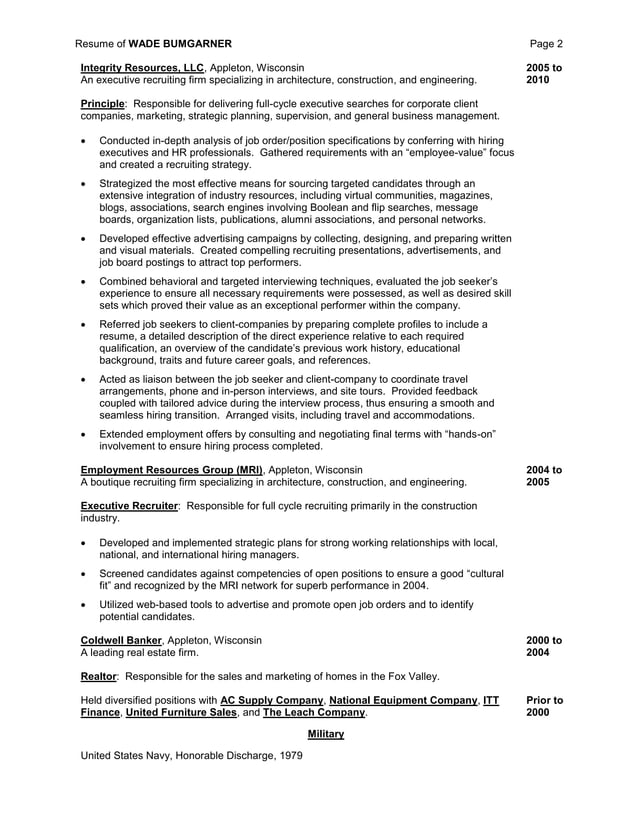Resume wade bumgarner | PDF