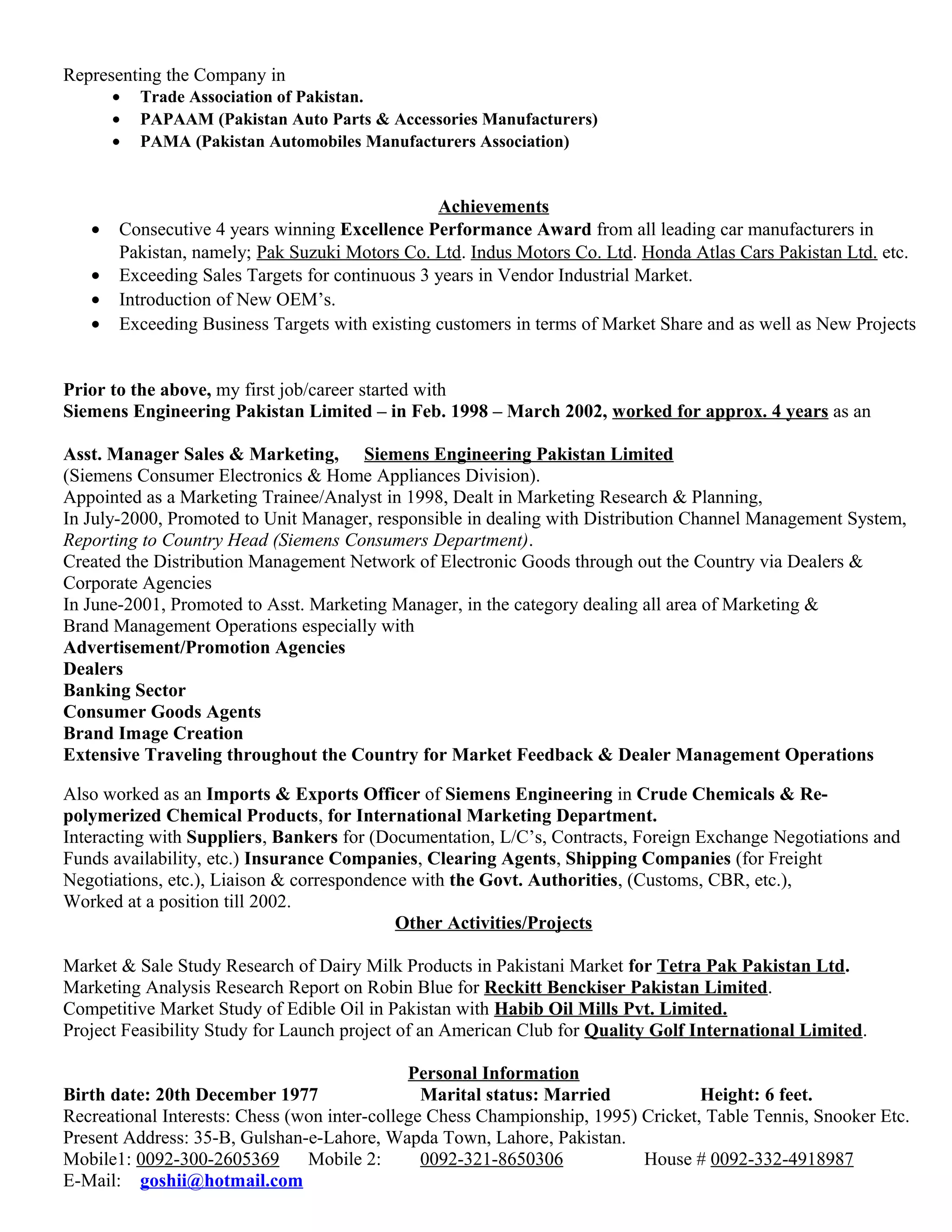 Resume with picture | DOC