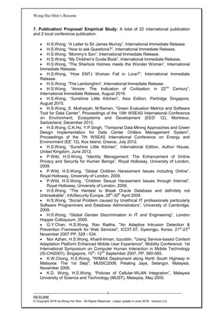 Resume wonghuishin career_2016-new-v2 | PDF
