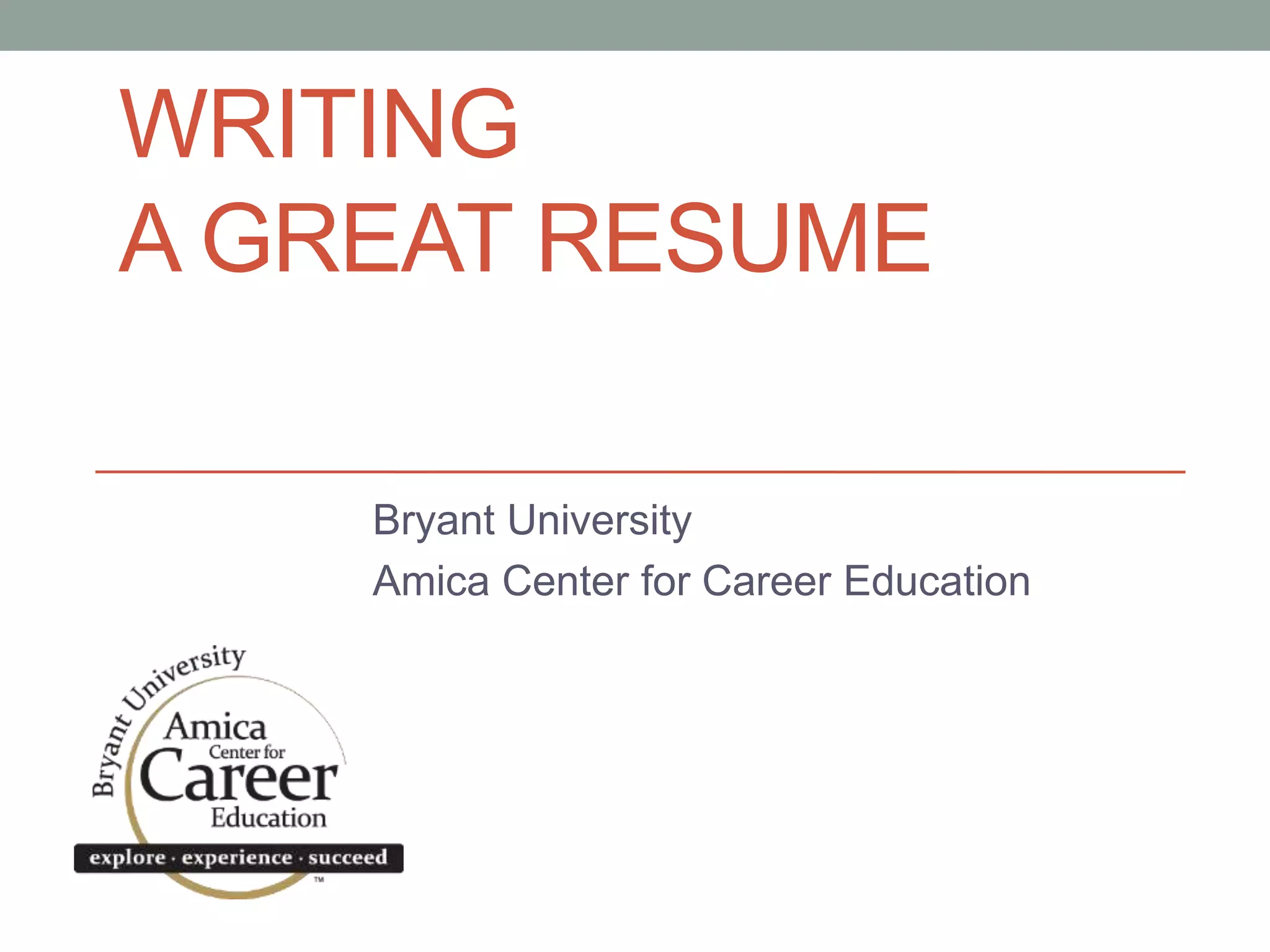 Resume writing | PPT