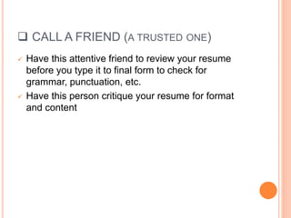 Resume writing | PPT
