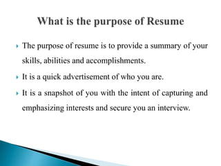 Resume writing | PPTX
