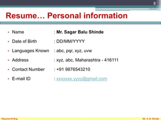 Resume Writing | PPSX | Resume Writing and Advice | Job Search