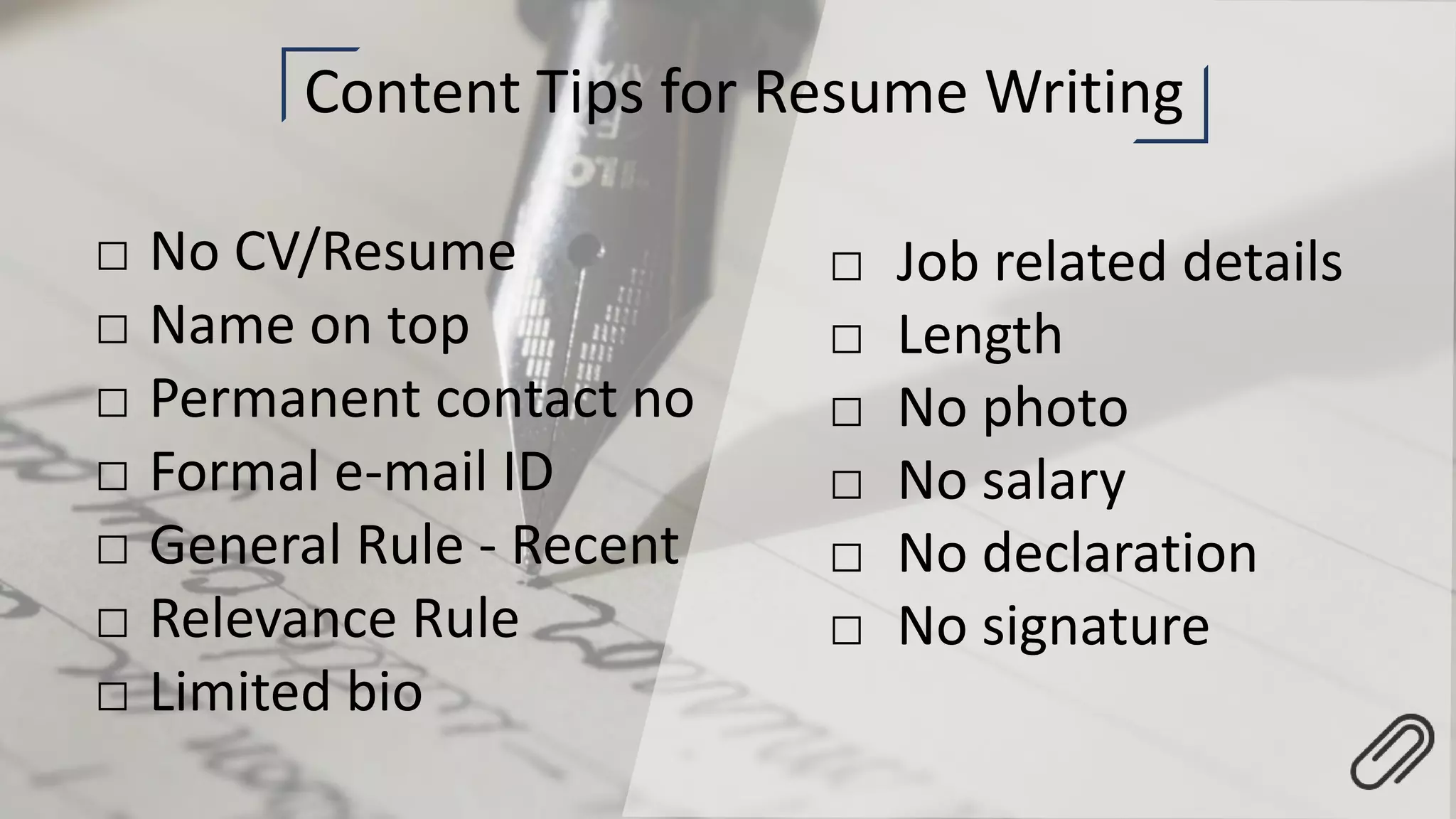 Resume writing | PPTX