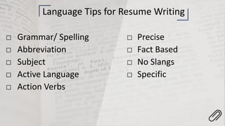 Resume writing | PPT