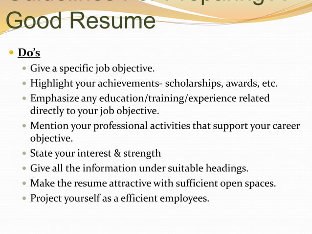 Resume writing | PPT