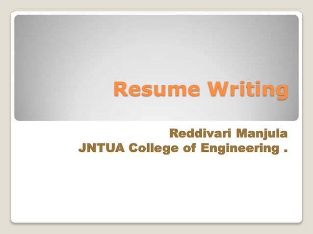 Resume writing | PPT