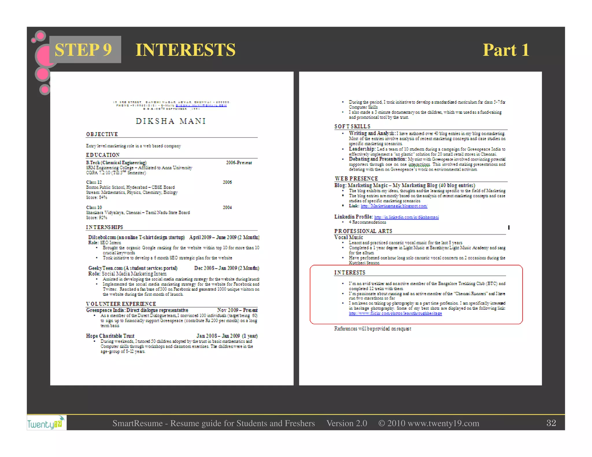 Resume writing for students and freshers | PDF