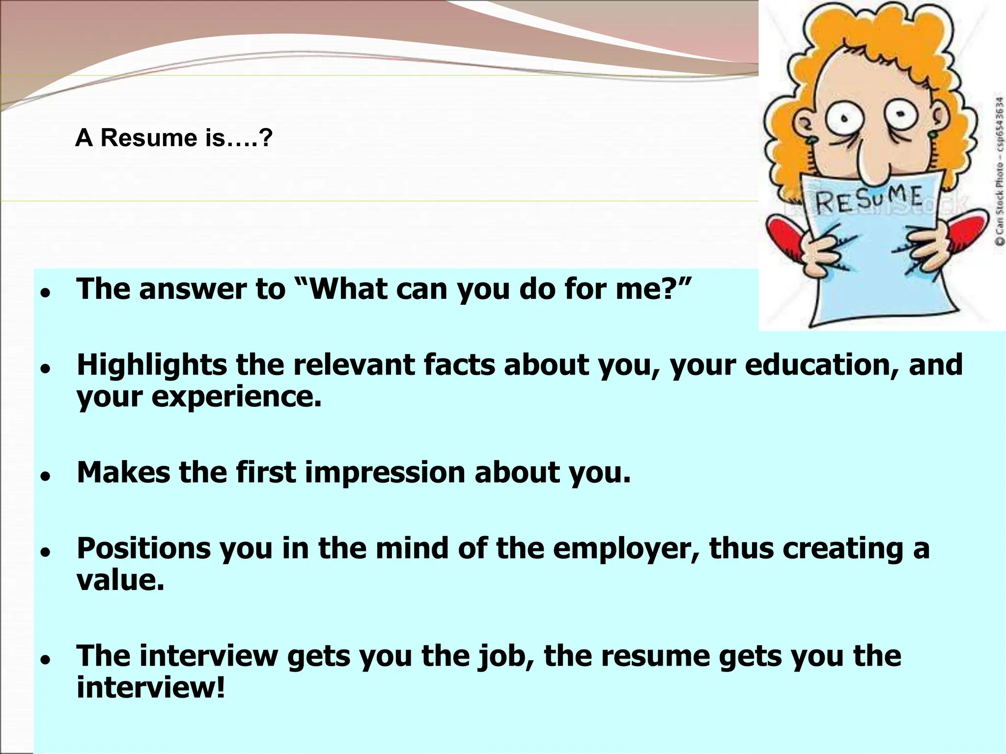 RESUME WRITING Powerpoint Presentation for Students | PPTX