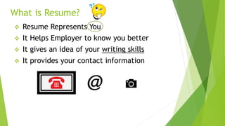 Resume Writing | PPTX | Resume Writing and Advice | Job Search