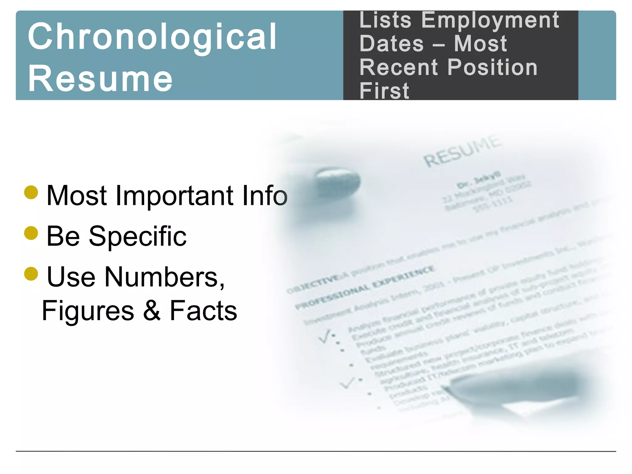 Resume writing example | PPT