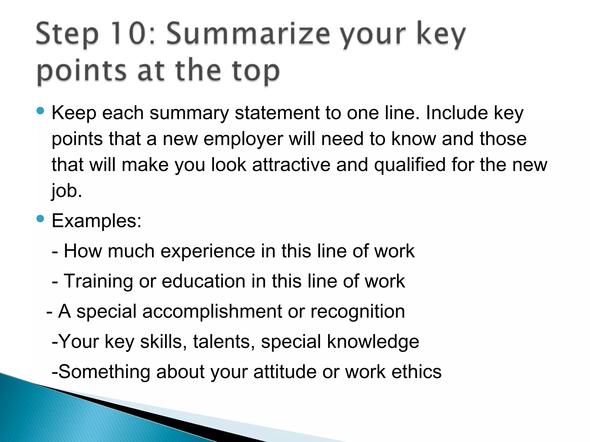 Resume writing ppt | PPT