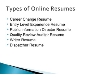 Resume writing ppt | PPT