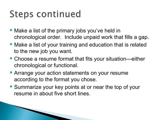 Resume writing ppt | PPT | Resume Writing and Advice | Job Search