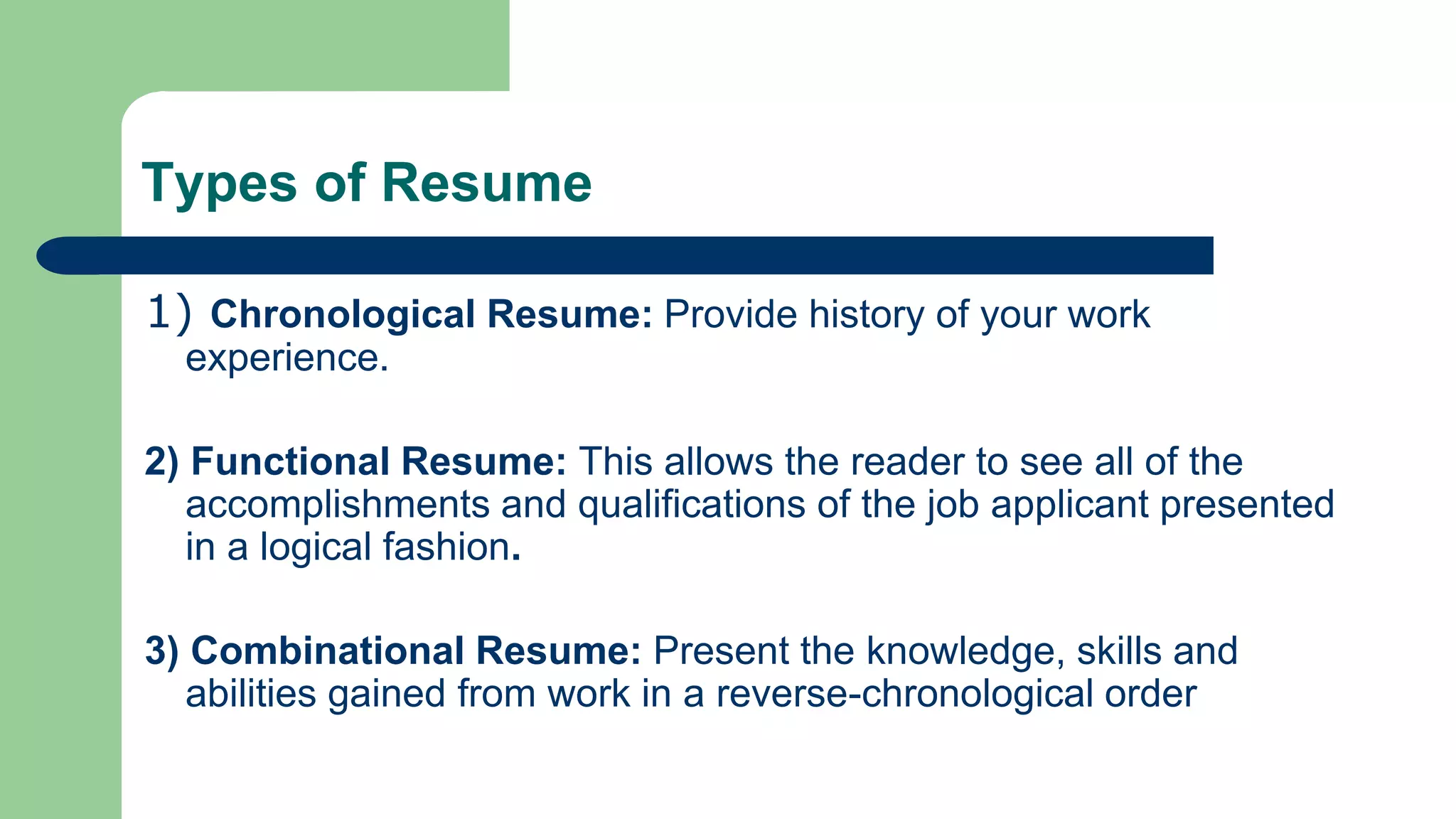 Resume writing ppt | PPTX