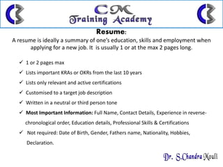 Resume writing ppt | PPT