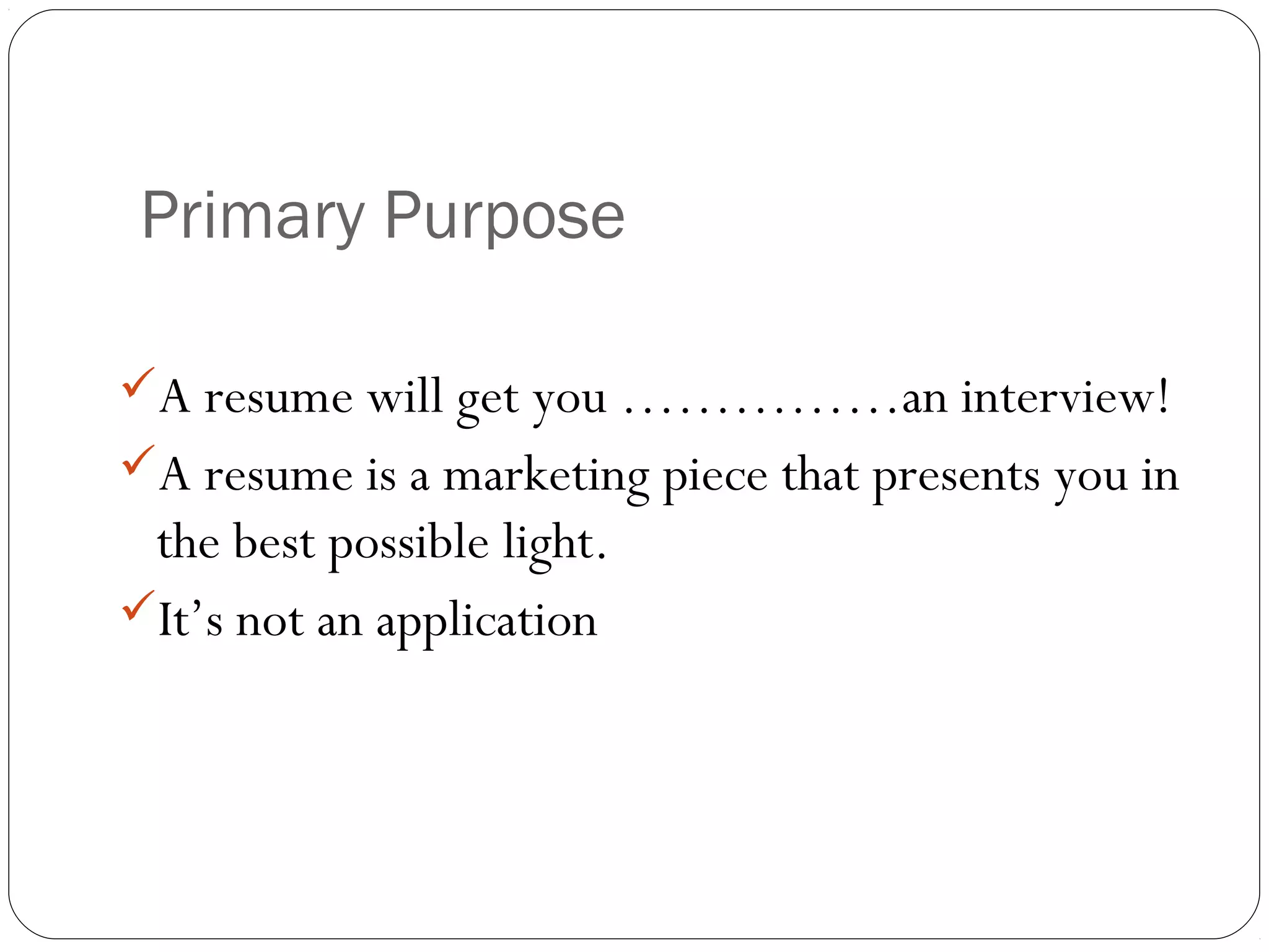 Resume writing ppt presentation | PPT