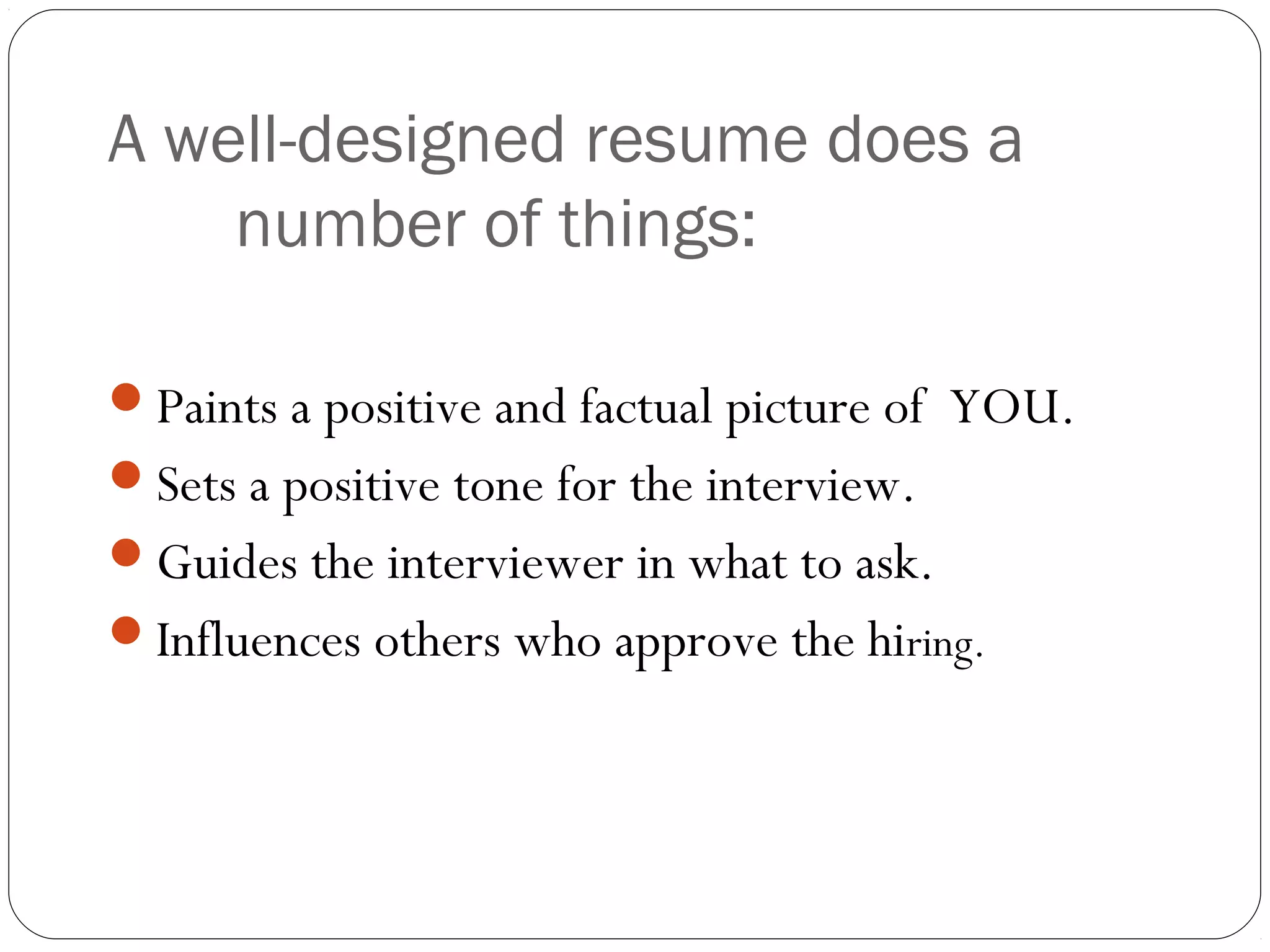 Resume writing ppt presentation | PPT