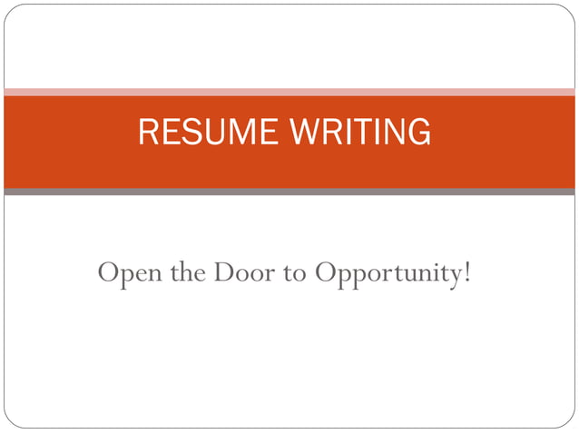 Resume writing ppt presentation | PPT