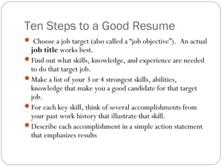 Resume writing ppt presentation | PPT