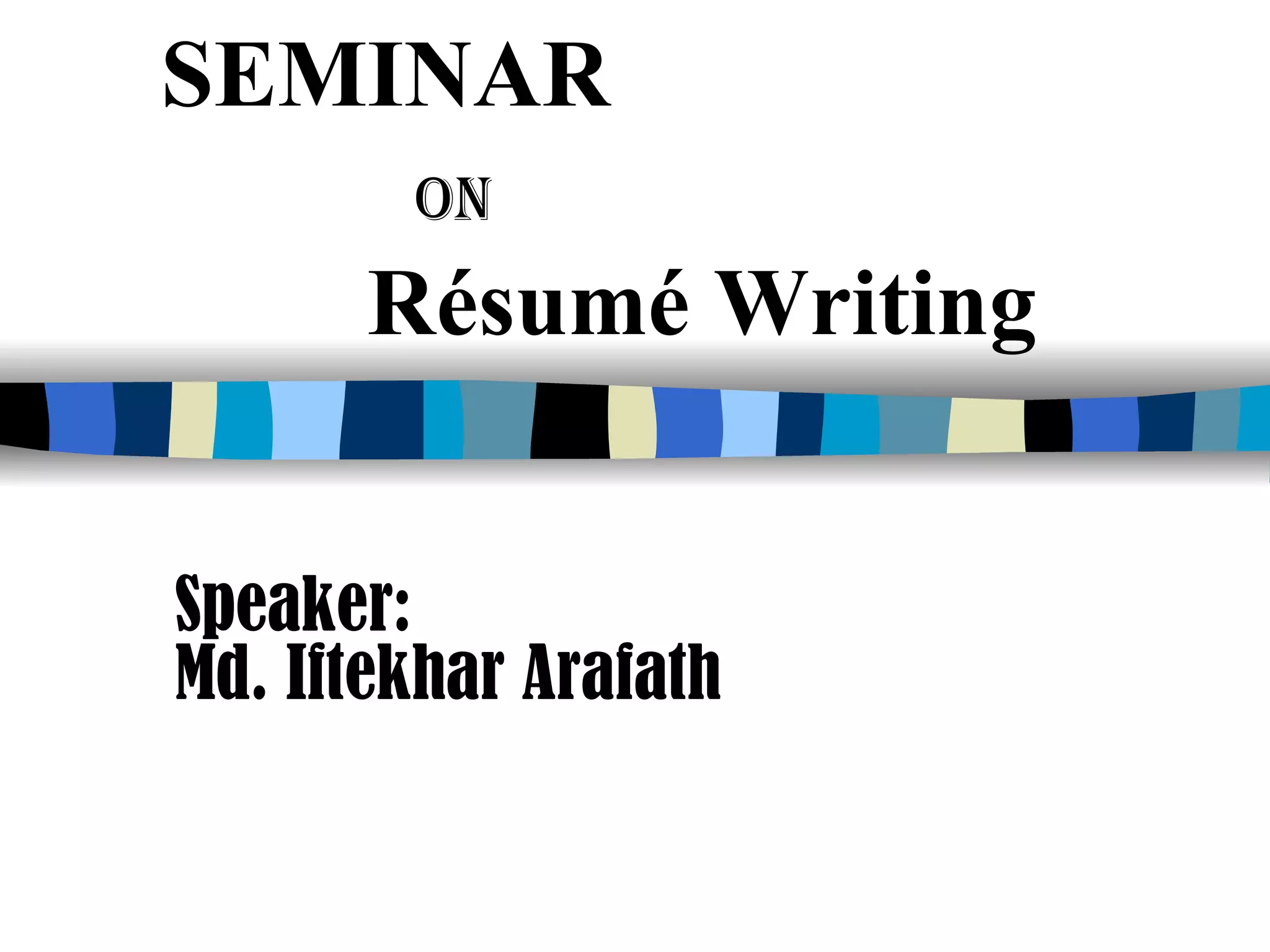 Resume writing presentation | PPT
