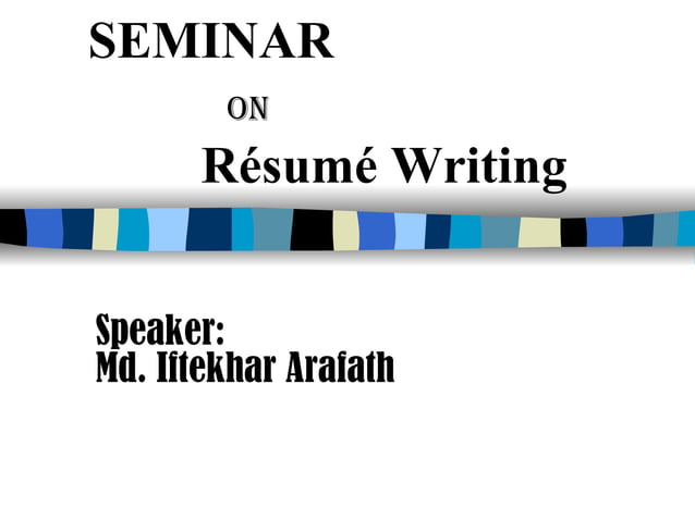 Resume writing presentation | PPT