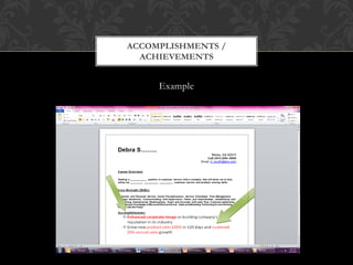 Resume writing workshop final-military | PDF