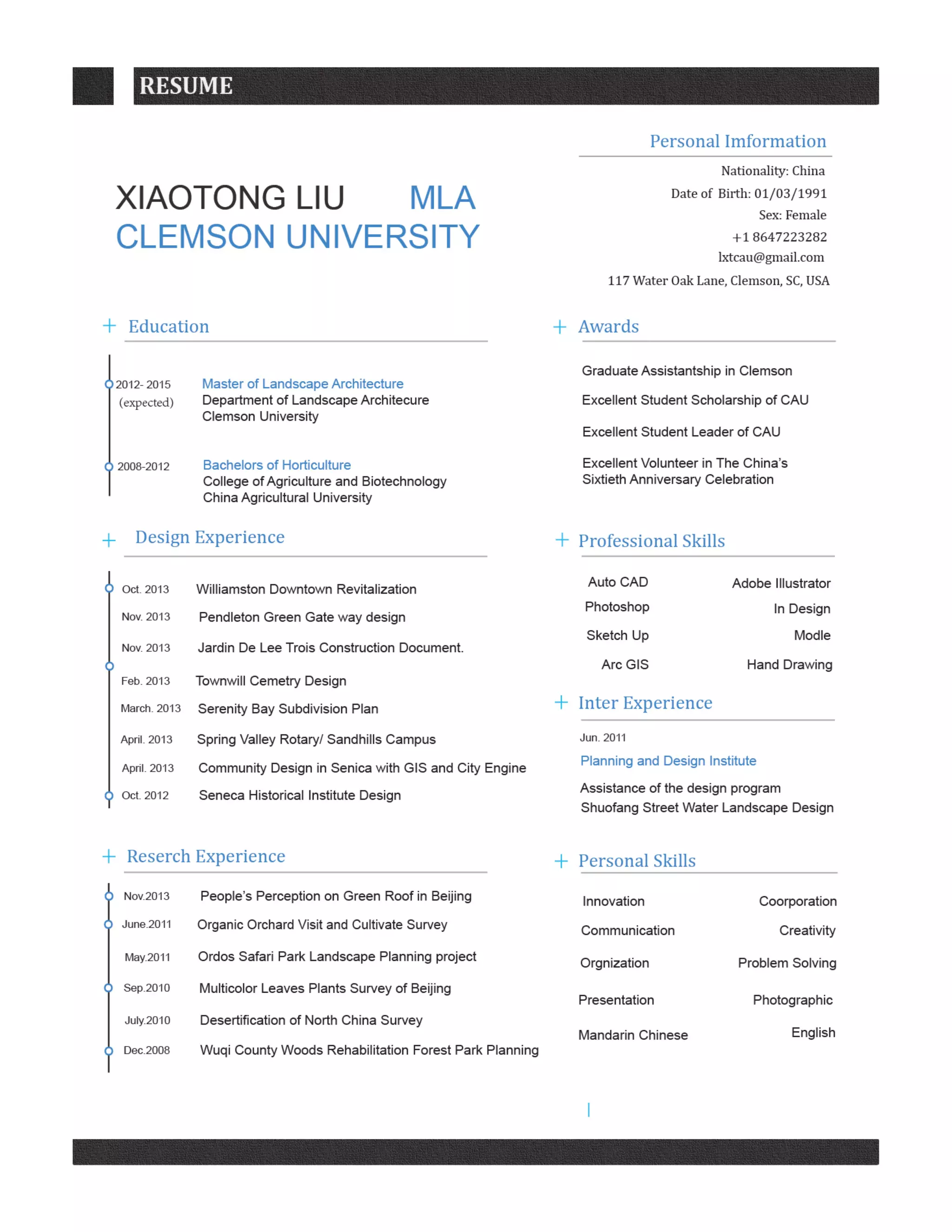 Resume xiaotong liu | PDF
