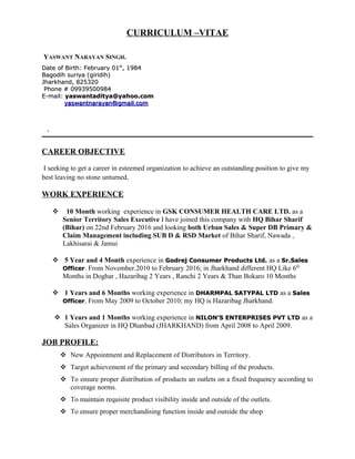 Resume yaswant | PDF