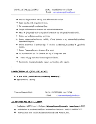 Resume yaswant | DOC