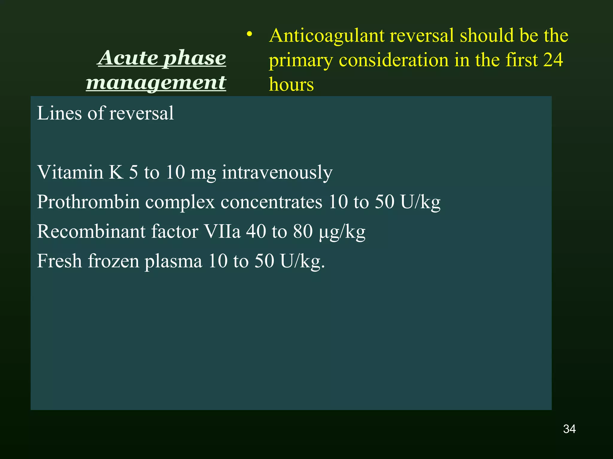 Resuming anticagulation in intracerebral hemorrhage patients | PPT