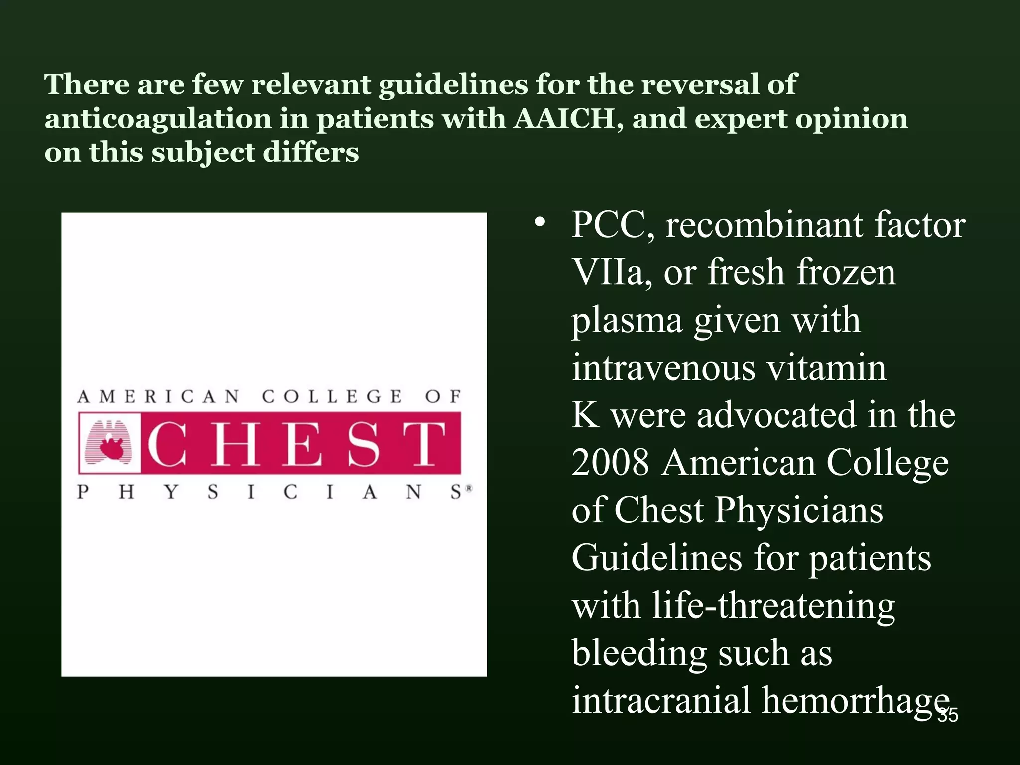 Resuming anticagulation in intracerebral hemorrhage patients | PPT