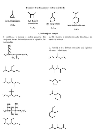 Resumo hidrocarbonetos - alcanos e ciclanos | PDF