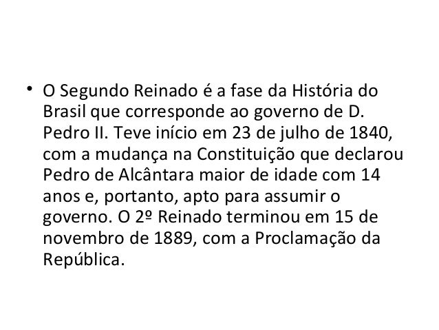 Resumo o segundo reinado