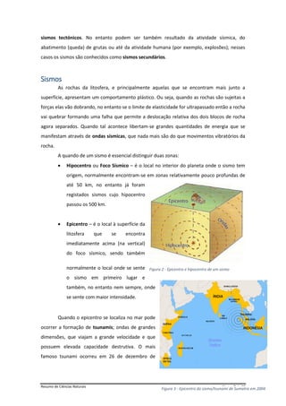 Resumo sismologia e estrutura interna da terra | PDF