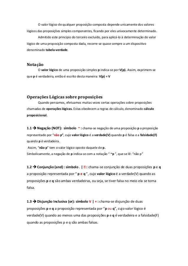 Resumo a lógica matemática para concursos