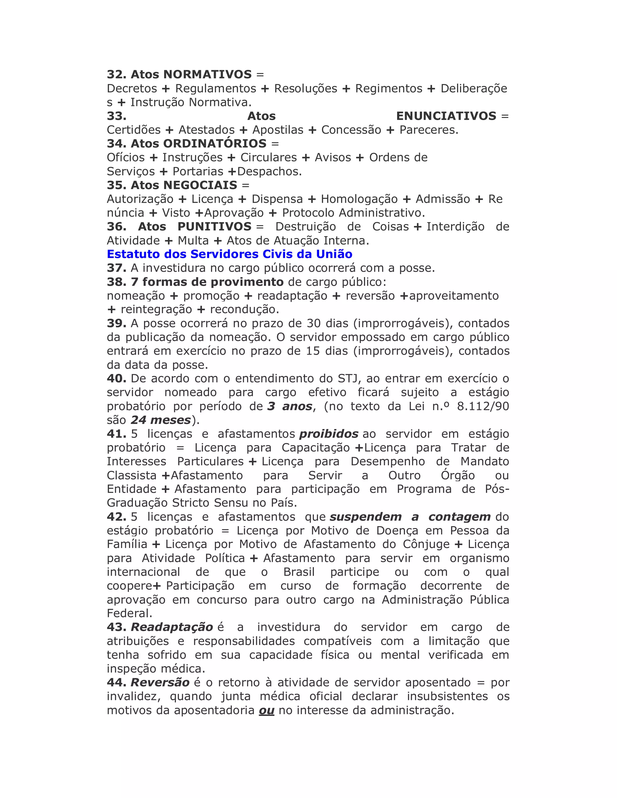 Resumo art. 37 a 41 cf | PDF