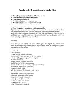 Resumo comandos cisco | PDF