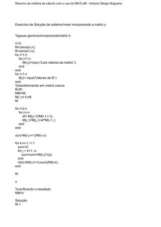 Cálculo usando MatLab | PDF