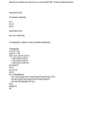 Cálculo usando MatLab | PDF