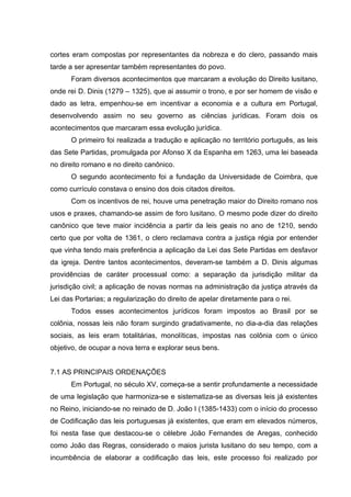 Resumo direito no brasil colonial | DOC