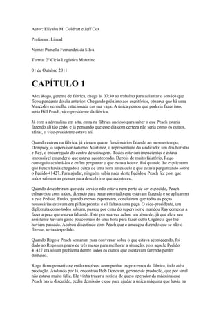 Resumo do livro a meta