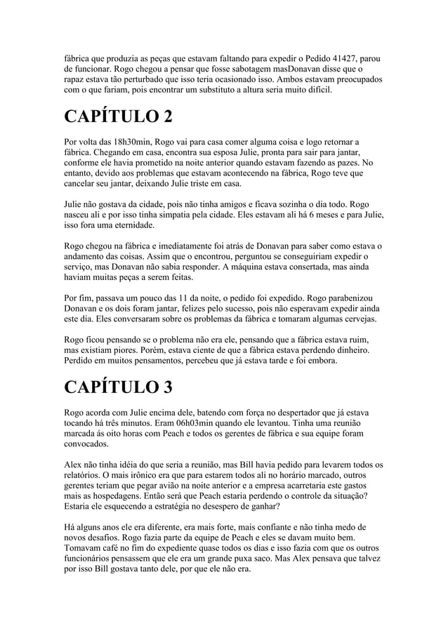 Resumo do livro a meta